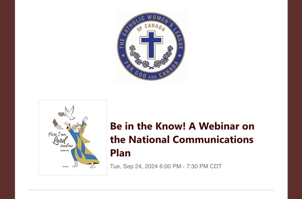 A Webinar on the National Communications Plan - The Catholic Women's ...