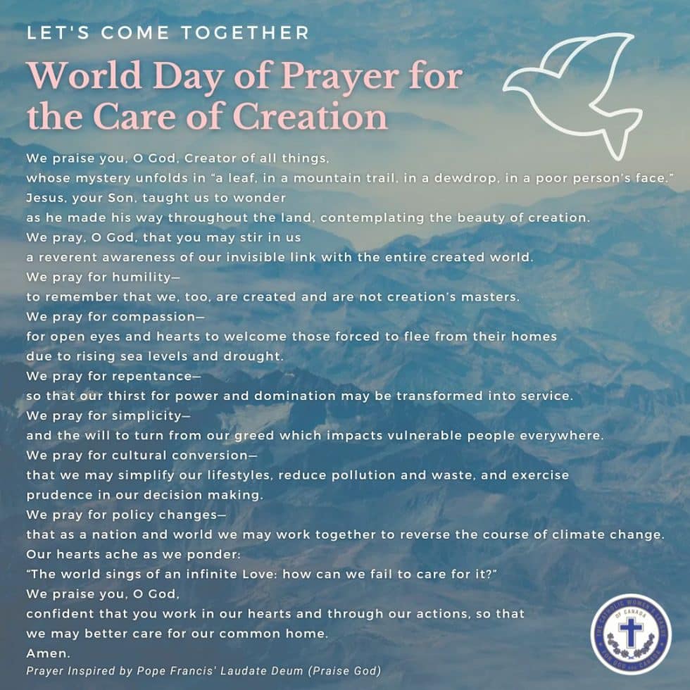World Day of Prayer for the Care of Creation - The Catholic Women's ...